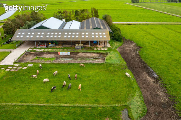 Drone shot of a farm. 이미지 (1803623048) - 게티이미지뱅크