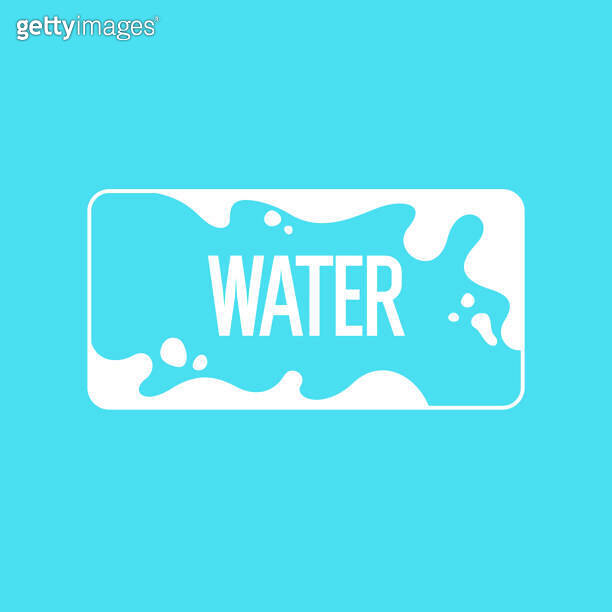 The inscription is WATER in capital letters of the Latin alphabet. A ...