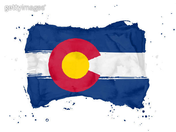 Flag of Colorado from brush strokes. United States of America ...