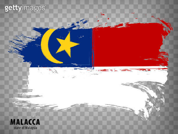 Flag Malacca brush strokes. Flag Malacca State on transparent ...