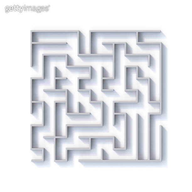 White labyrinth Top view with shadows 3D 이미지 (1791219060) - 게티이미지뱅크