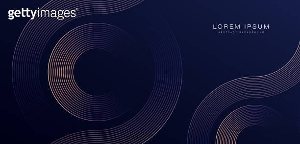 Abstract technology futuristic glowing circle lines on dark background ...