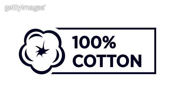 100% cotton symbol. Design icon cotton. Sign made of natural fiber ...