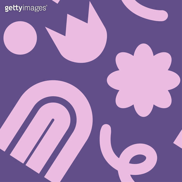 90 cool Brutalism seamless pattern. Naive playful abstract shapes in ...