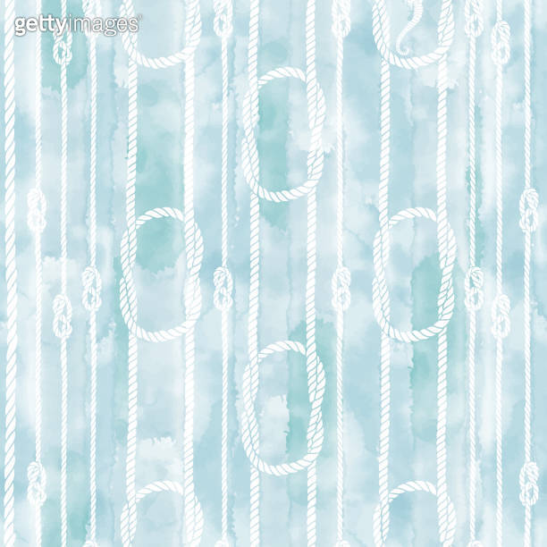 Abstract seamless pattern on the marine theme with ropes, nautical ...