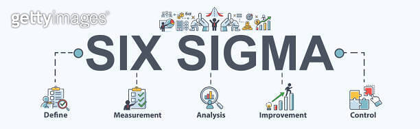 Lean six sigma banner web icon for business and process improvement ...