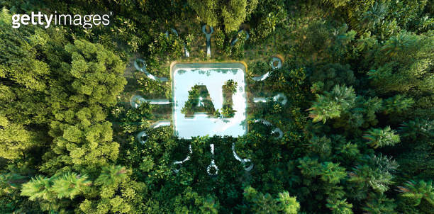 Abstract icon representing the environmental of Ai in the form of a ...