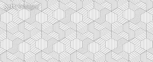 abstract black white hexagon, geometric background, striped polygon ...