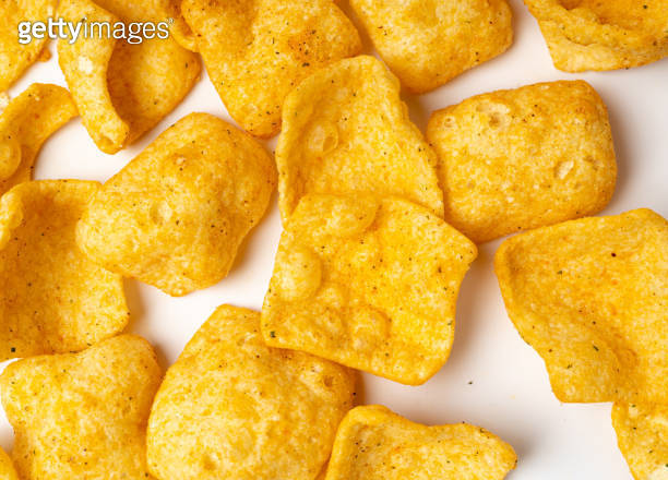 Lentil Chips Isolated, Lentils Crisps, Healthy Orange Snack, Fried ...