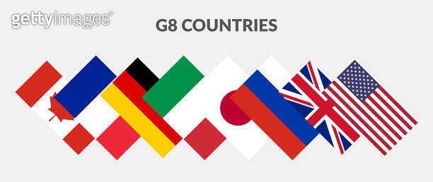 The G8 - Group of Eight Countries Rectangle flag icon set. (1564209276 ...