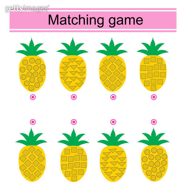 Find the correct pattern of a pineapple and match. 이미지 (1792676434 ...