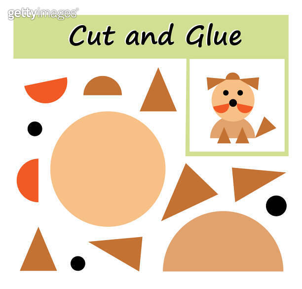 Educational paper game for kids. Cut parts of the image and glue on the ...