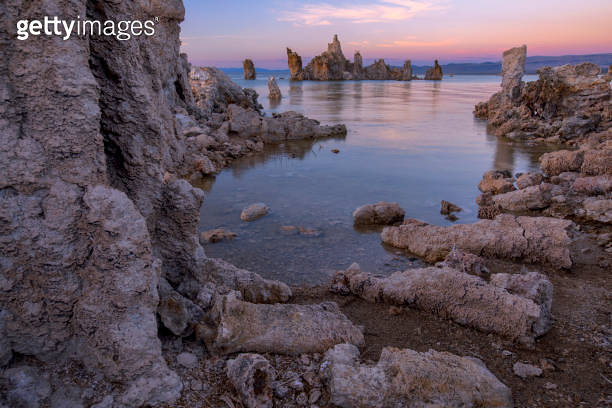 Mono Lake, a large, shallow saline soda lake. Outliers - bizarre ...