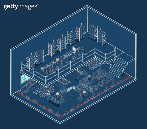 3D Isometric Smart Warehouse Management System with Warehouse ...