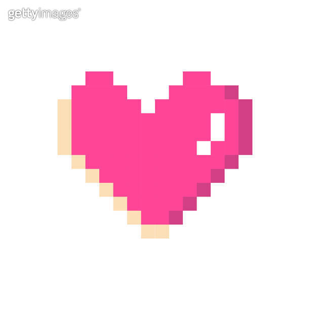 Pixel heart pink 8 bit for poster, print, design, elements 이미지 ...