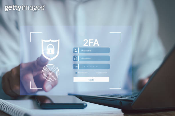 Cyber security in Two factor authentication or 2FA concept. Safety ...
