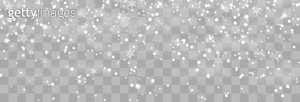 Christmas snow. Falling snowflakes on transparent background. Vector ...