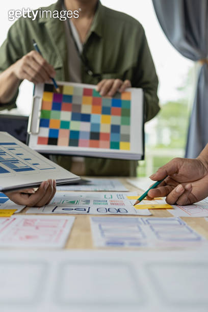 The Web Ux Ui Design Team Is Writing Code And Layers To Customize The Smartphone Front Ux Ui