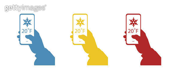 hand and phone icon, low temperature concept, vector illustration 이미지 ...