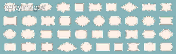 Vintage badge frame element collection. Set of black retro banner frame ...