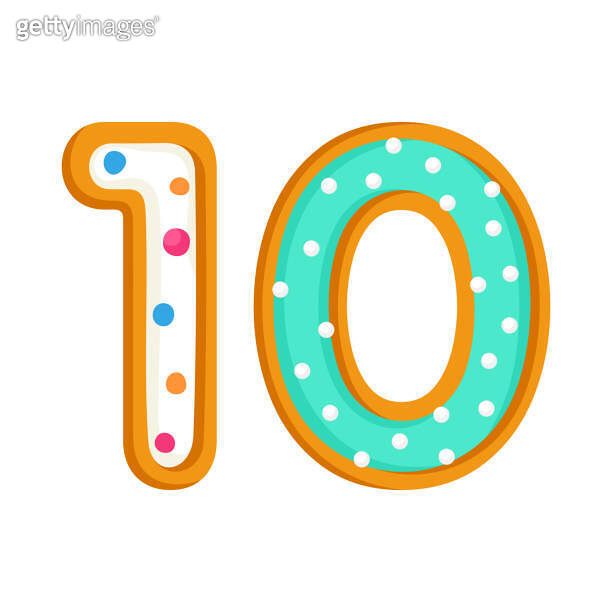 10 anniversary sweet cookies number vector illustration (1710142399 ...