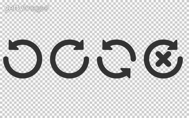 Set of vector icons circular arrow icons reset refresh reboot symbol ...