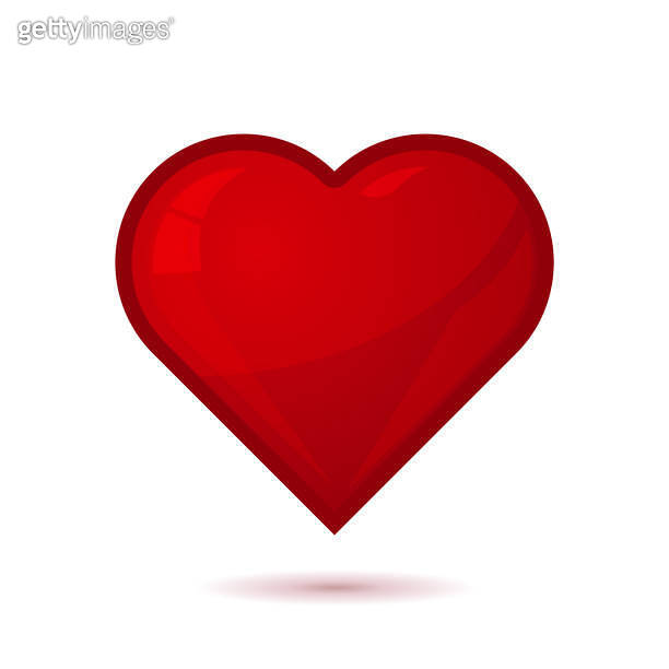 Red Heart Emoji Icon on White Background. Vector 이미지 (1818065160) - 게티이미지뱅크