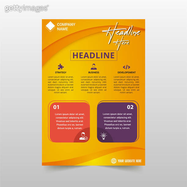 Modern Abstract Curved Orange Flyer Template 이미지 (1516473682) - 게티이미지뱅크