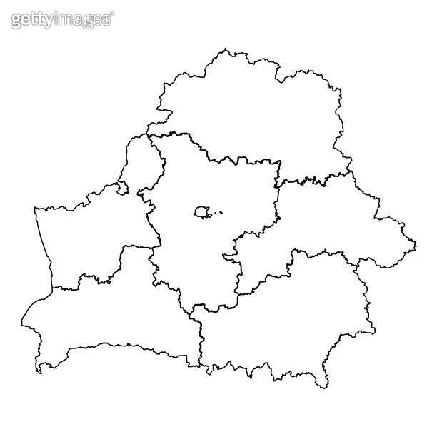 Outline Sketch Map of Belarus With States and Cities (1514853624) 일러스트 ...