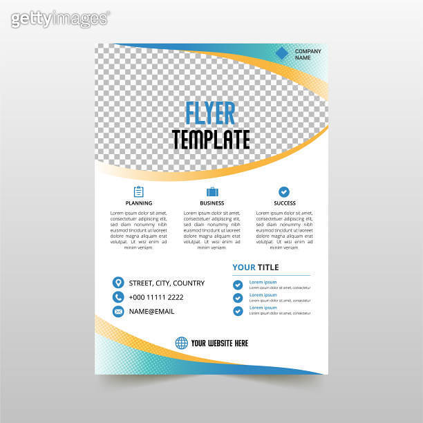 Abstract Elegent Blue Curved Flyer Template With Dots 이미지 (1516446474 ...