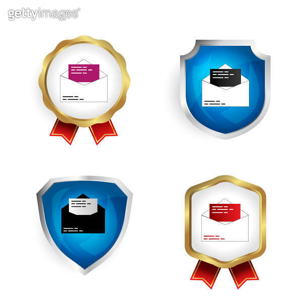 Abstract Open Mail Badge and Label Collection (1516448200) 일러스트, 무료 ...