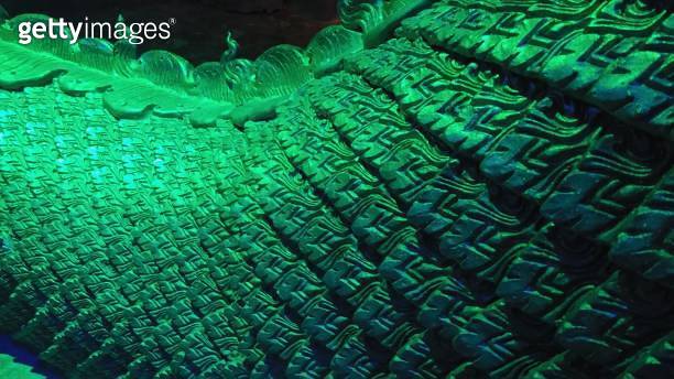 green serpent scale texture photo, Thai pattern. (1502136112) - 게티이미지뱅크