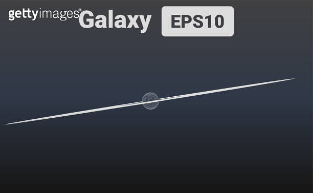 Vector illustration of a spiral galaxy represented as wireframe mesh ...