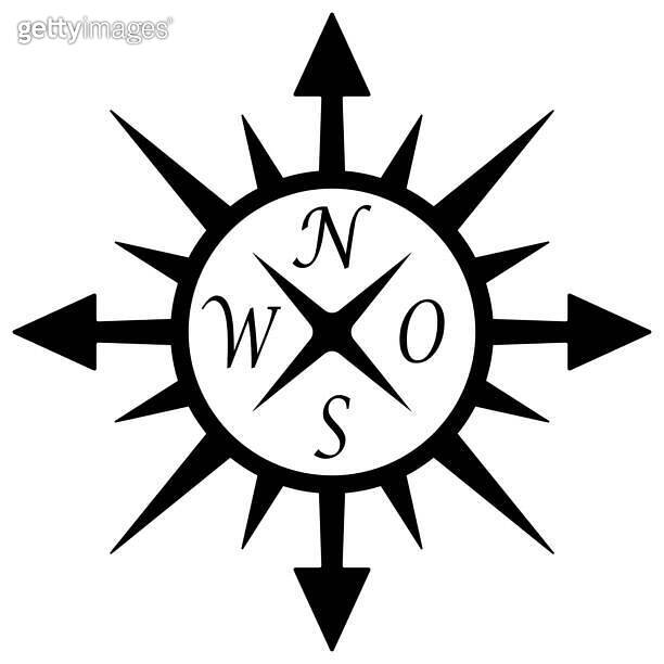 Compass Rose Abstract Vector With Four Directions And German East Description 이미지 1650348139