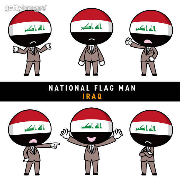 Illustration of a character personifying the Iraq flag (1736726604 ...