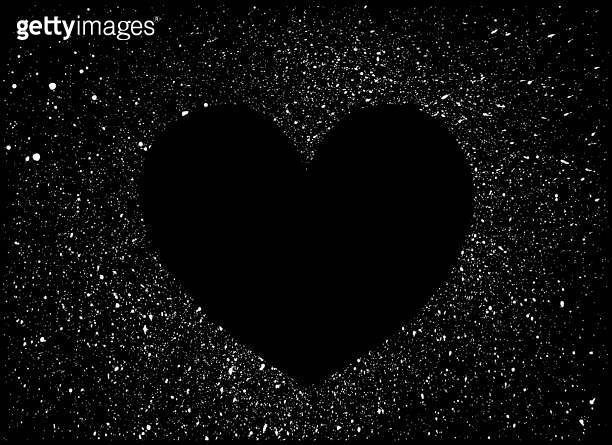 Black background with white dust powder and heart shape. (1765254540 ...