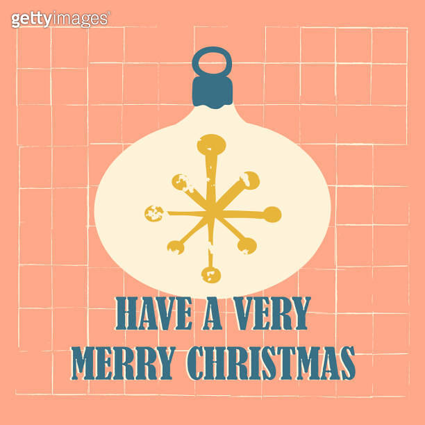 Have a very Merry Christmas retro greeting card design with vintage ...