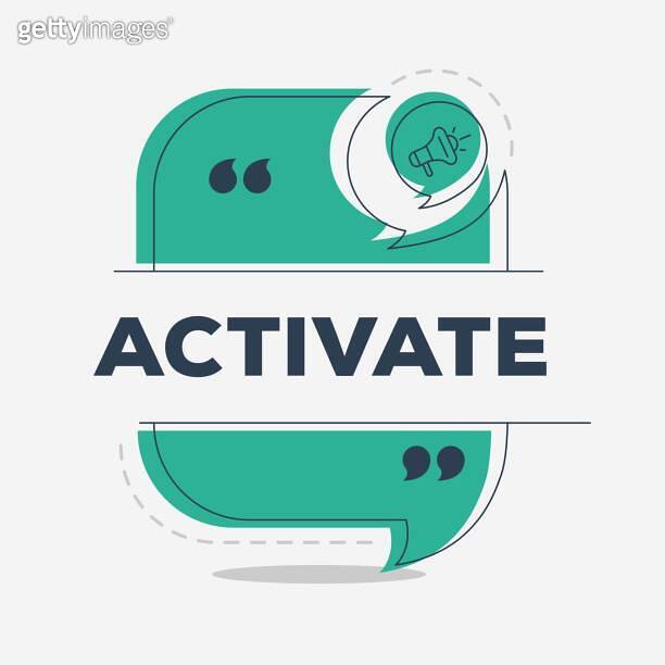(Activate) text written in speech bubble. (1848109913) 일러스트, 무료 일러스트 ...