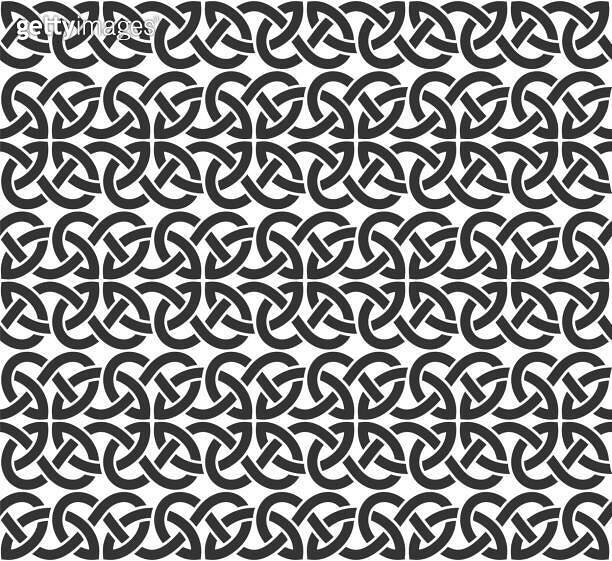Celtic weaving interlaced black lines seamless pattern (1612311516 ...