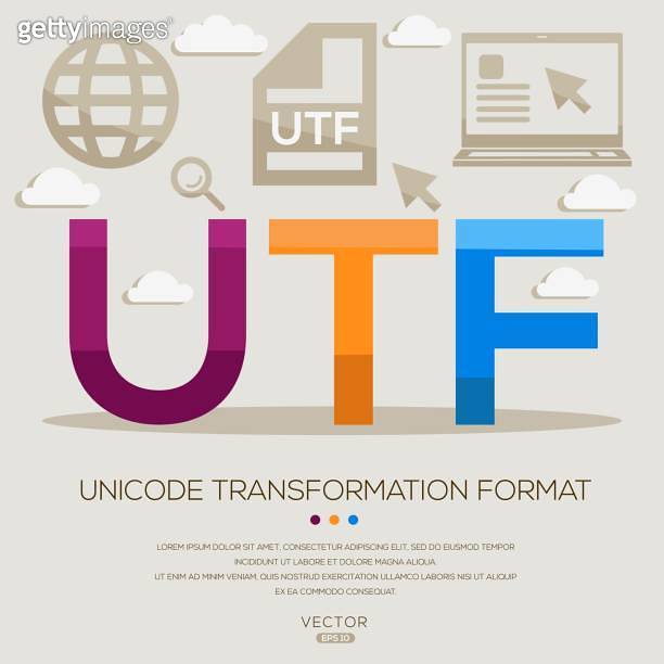 UTF _ Unicode Transformation Format 이미지 (1707545311) - 게티이미지뱅크