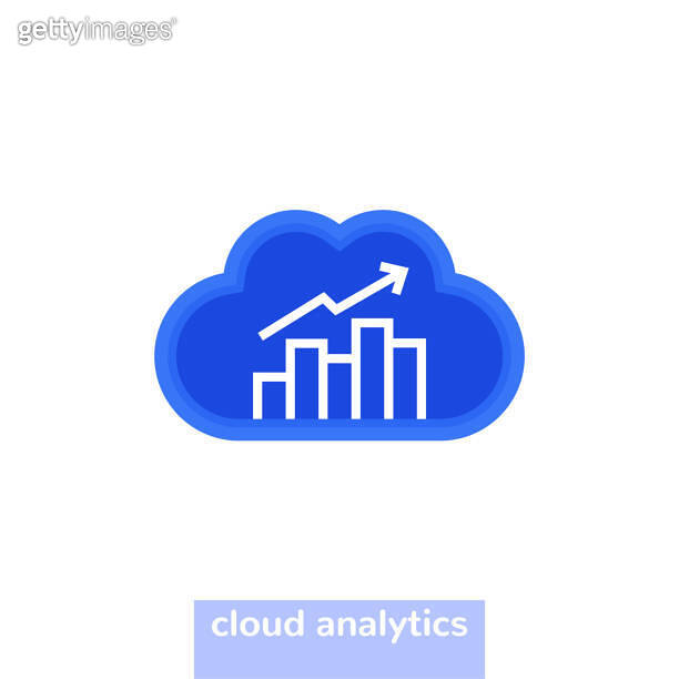 cloud analytics icon with a graph 이미지 (1824921340) - 게티이미지뱅크