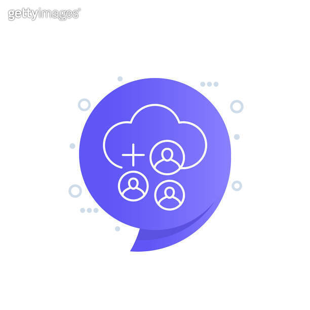 collect user data in cloud line vector icon 이미지 (1811647387) - 게티이미지뱅크