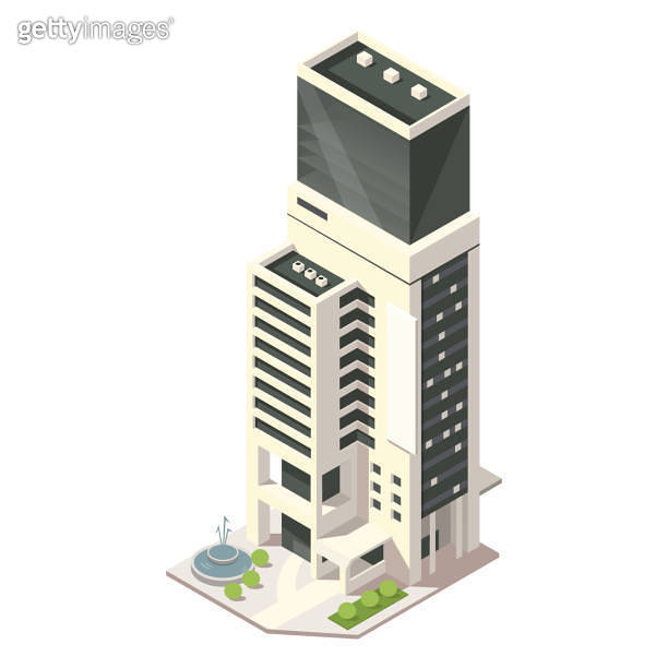 Isometric skyscraper building for map creating collection. Business ...