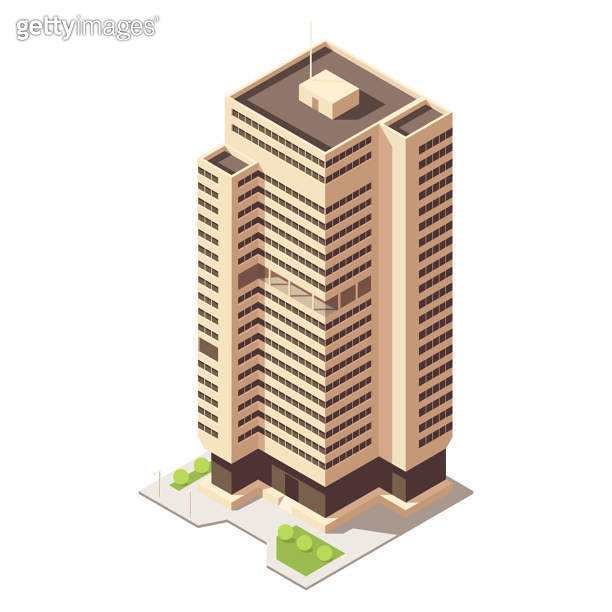 Isometric skyscraper building for map creating collection. Business ...