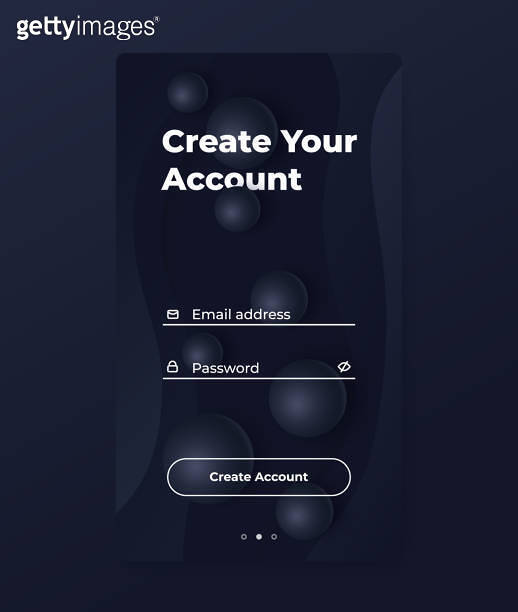 Create account screen, app ui design, vector interface (1563469825) 일러스트, 무료 일러스트 - 게티이미지뱅크