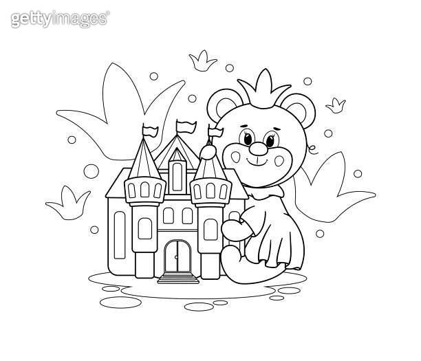Coloring page. Bear Princess: Magic and joy in a vector illustration of ...