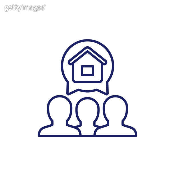 tenants line icon, house residents 이미지 (1467024858) - 게티이미지뱅크