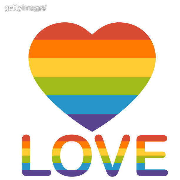 LGBT heart isolated on white background. LGBTQ. Symbol of the LGBT ...