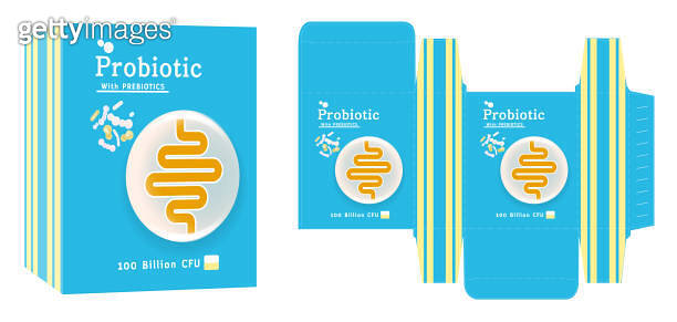 Packaging design, Label on dietary supplement container with probiotic ...