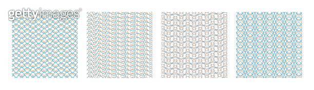 Guilloche grid. Seamless banknote line backgrounds, abstract watermark ...